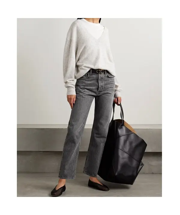 AGOLDE High Waist Straight Leg Jeans - Black