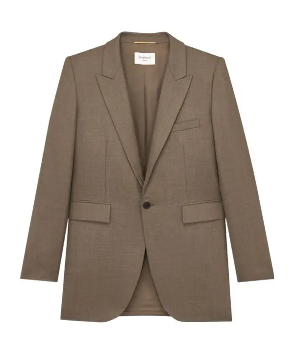 Saint Laurent Wool Single-breasted Suit Jacket - Brown