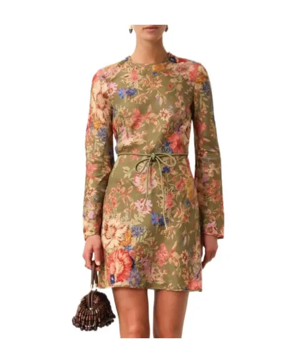 Zimmermann Floral Printed Long Sleeve Mini Dress