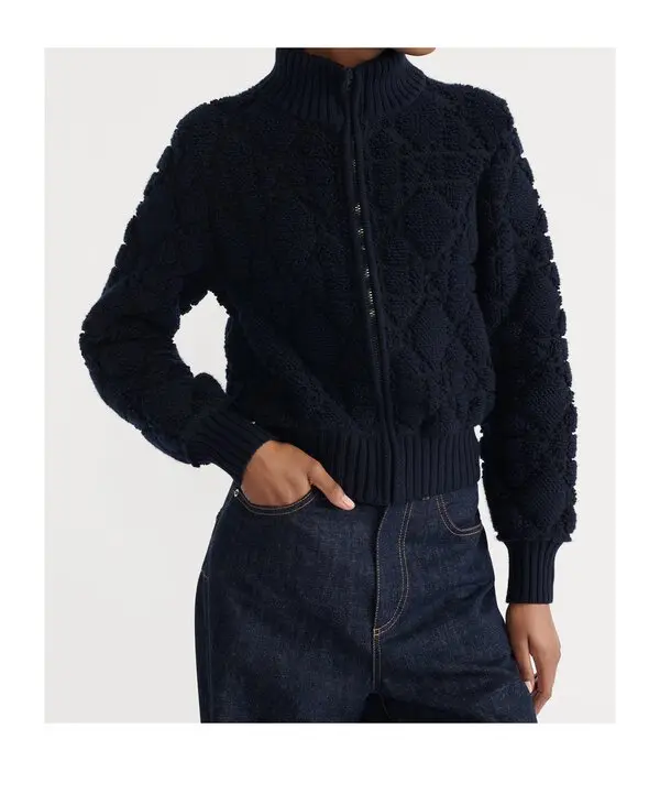 Dior Alps Macrocannage Zipped Cardigan