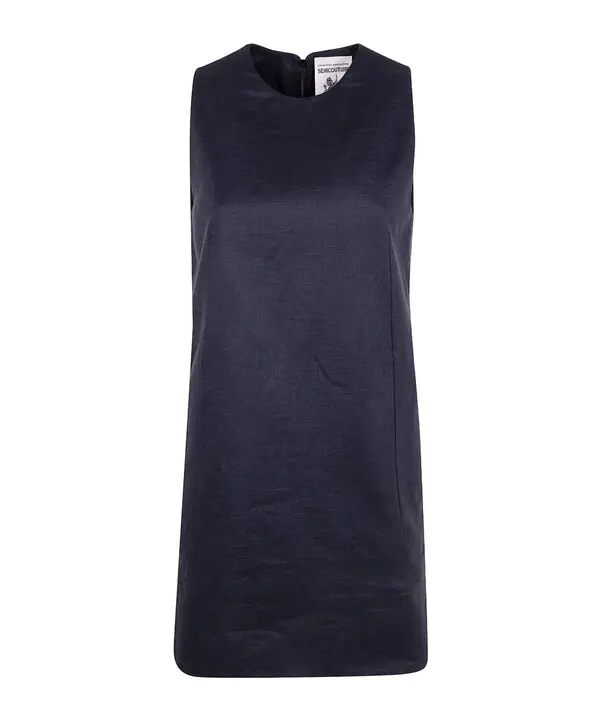 SEMICOUTURE Sleeveless Round Neck Dress - Black