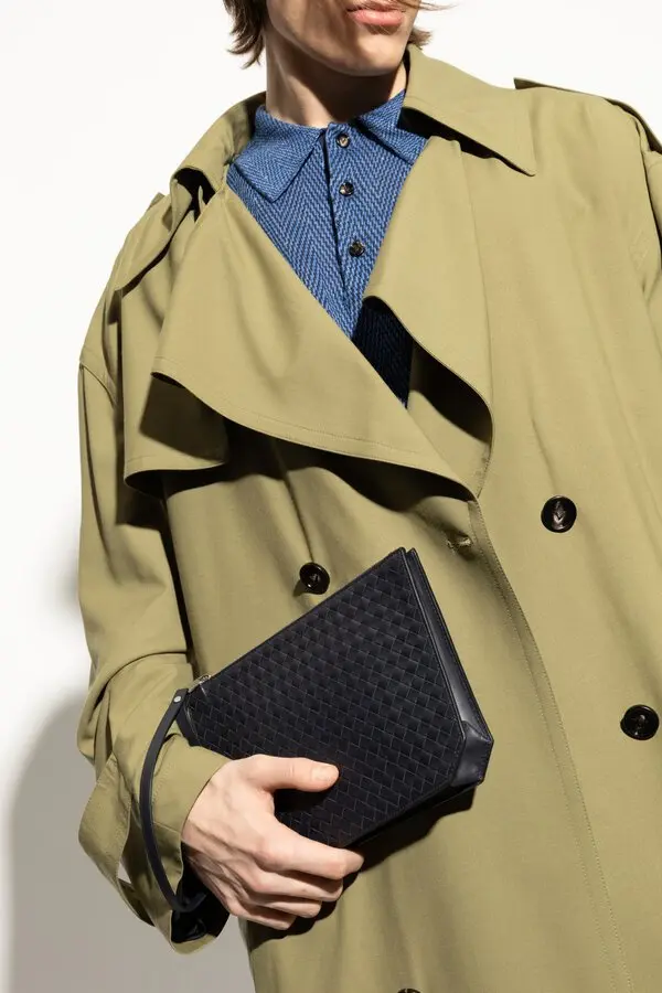 Bottega Veneta Woven Leather Zippered Clutch