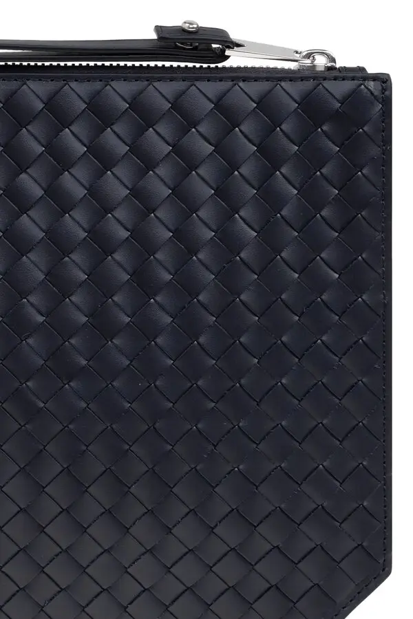 Bottega Veneta Woven Leather Zippered Clutch