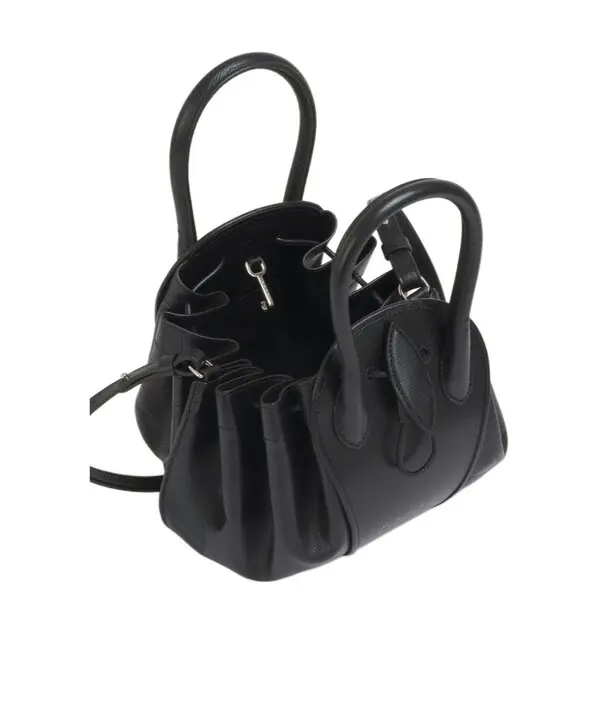 Marni Logo Stamped Tulipea Small Handbag - Black