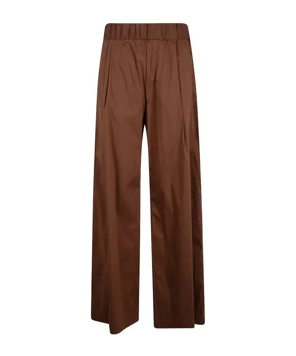 SEMICOUTURE Elastic Waist Casual Pants - Brown