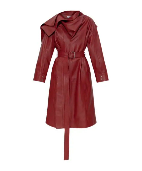 Bottega Veneta Leather Belted Coat