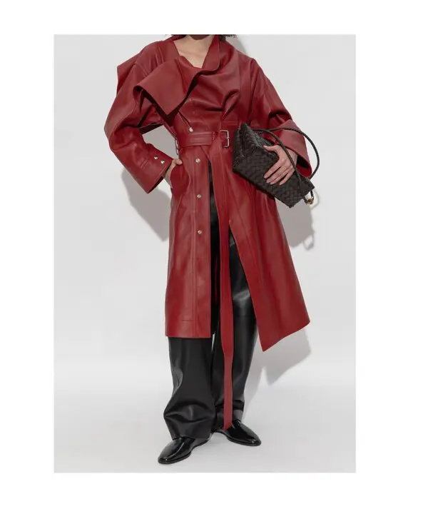 Bottega Veneta Leather Belted Coat