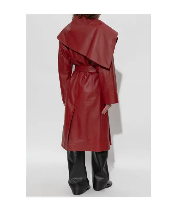 Bottega Veneta Leather Belted Coat