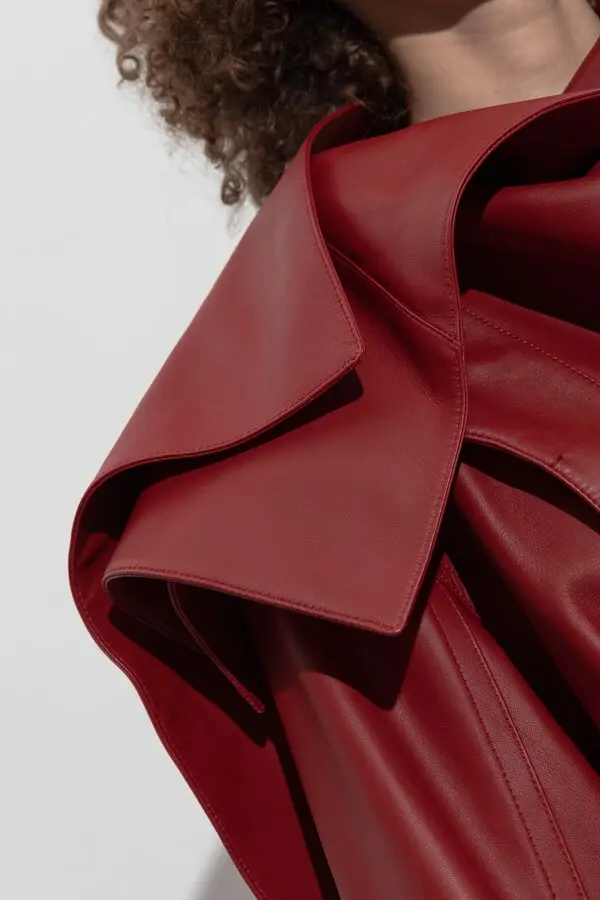 Bottega Veneta Leather Belted Coat