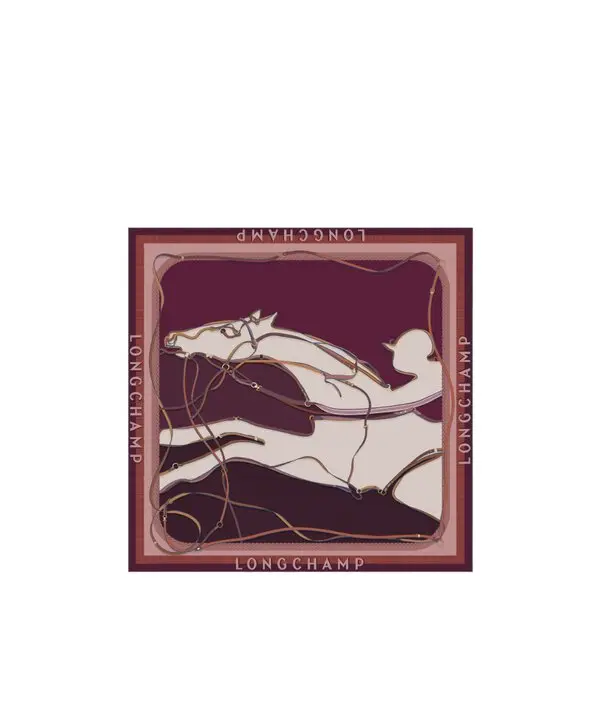 Longchamp A Toute Allure Silk Scarf 90 - Pomegranate