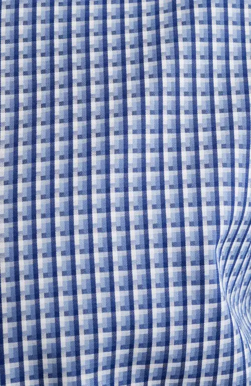 DANIEL HECHTER Trim Fit Check Cotton Dress Shirt - Blue