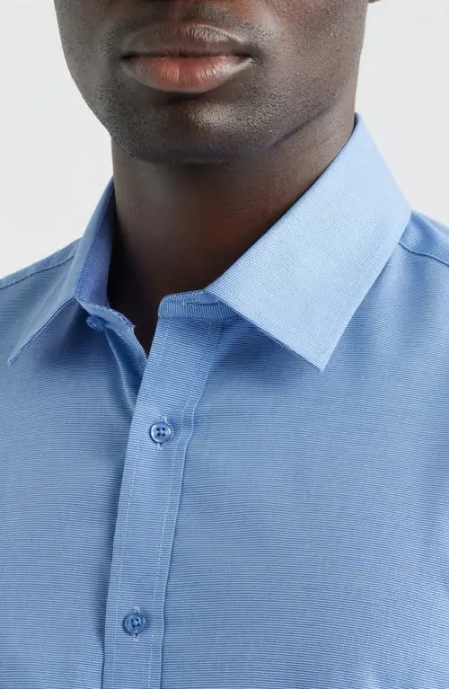 DANIEL HECHTER Paris Modern Fit Micropattern Cotton Dress Shirt - Blue