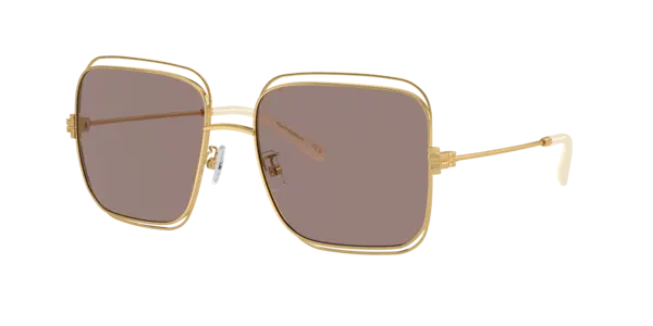 Tory Burch Square Frame Sunglasses - Light Purple & Brown Mirror
