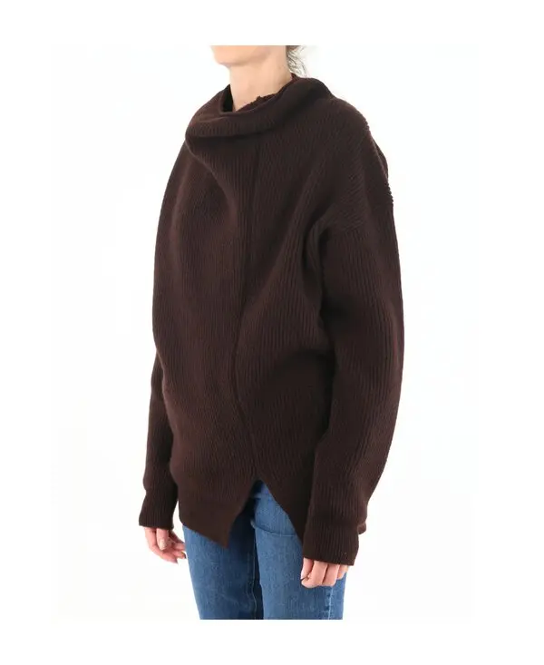 THE ROW High-neck Ribbed Wool Pullover