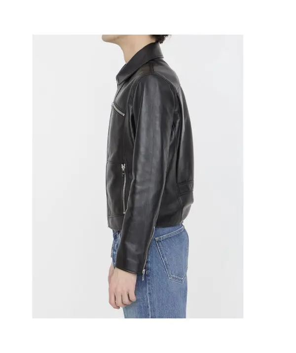 Celine Straight Blouson Jacket In Soft Lambskin