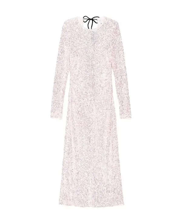 GANNI Sequinned Long Sleeve Maxi Dress