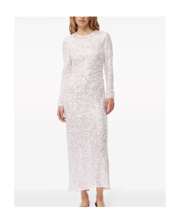 GANNI Sequinned Long Sleeve Maxi Dress