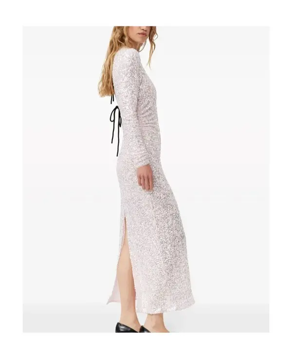 GANNI Sequinned Long Sleeve Maxi Dress