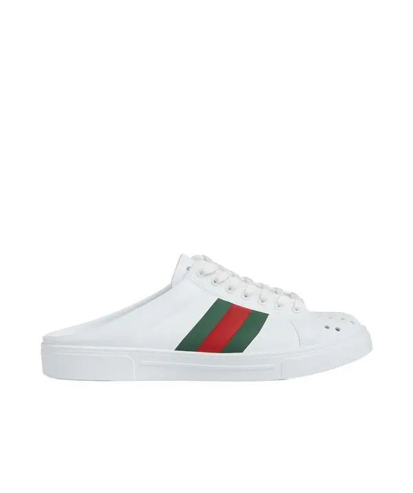 Gucci Ace Lace-up Mules - White