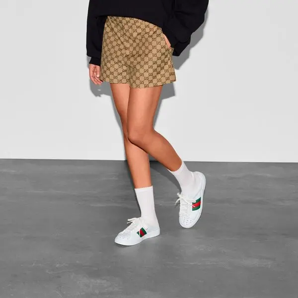 Gucci Ace Lace-up Mules - White