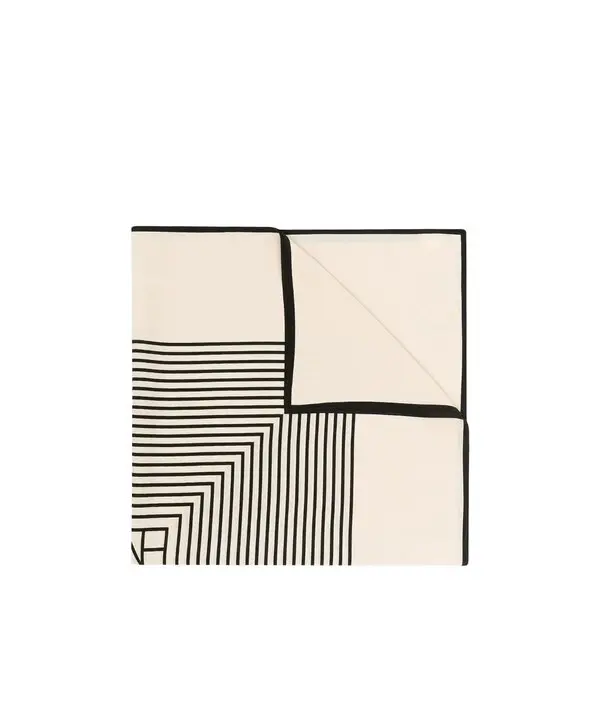 TOTEME Stripe Printed Square-shaped Scarf - White