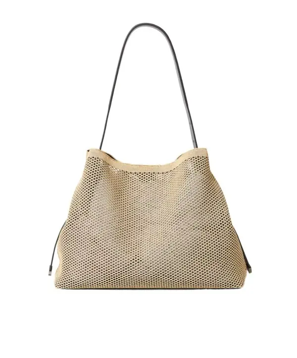 Fendi Large Raffia Logo Hobo Bag