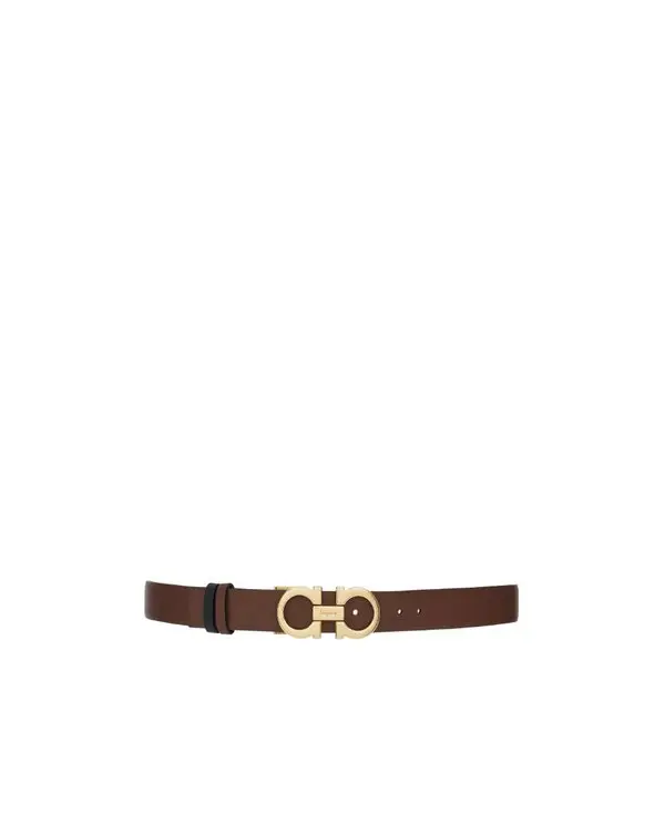 FERRAGAMO Gancini Reversible Leather Belt - Brown