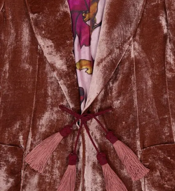 La DoubleJ Velvet Coat With Tassel Detail