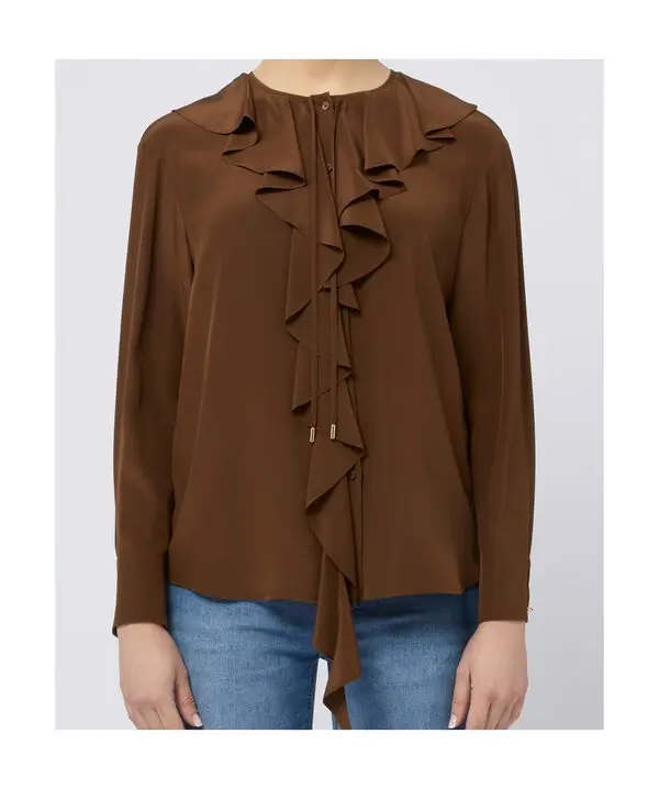 Max Mara Ruffled Silk Blouse