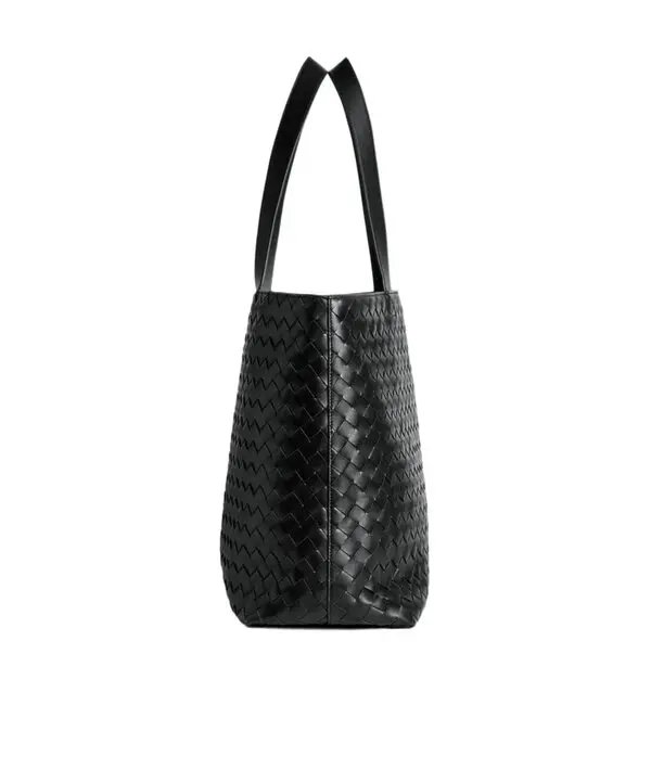 Bottega Veneta Large Intrecciato Zipped Tote - Black