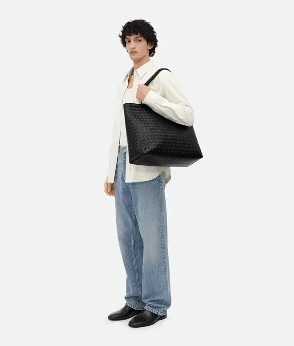 Bottega Veneta Large Intrecciato Zipped Tote - Black
