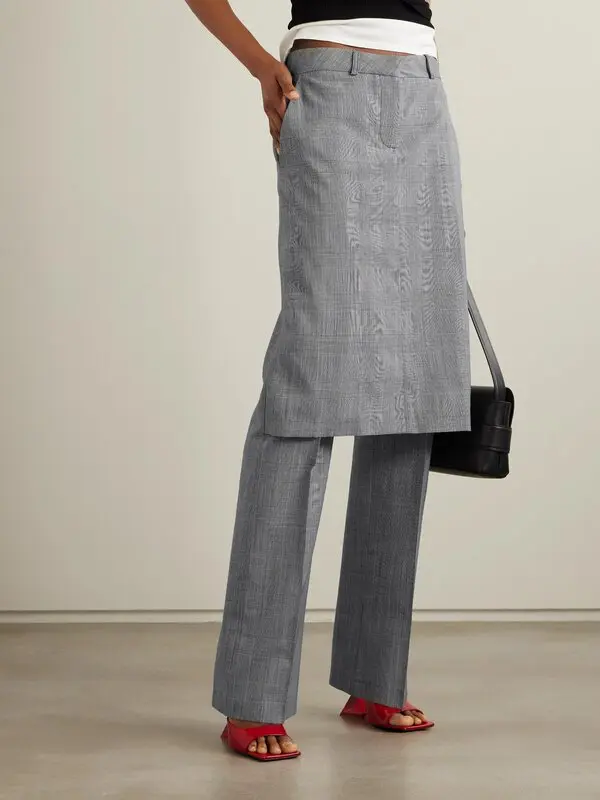 Coperni Layered Plaid Straight Leg Pants