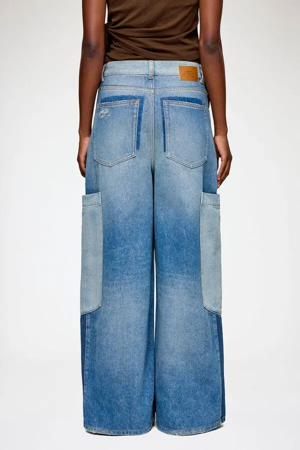 GANNI Patchwork Cargo Jeans