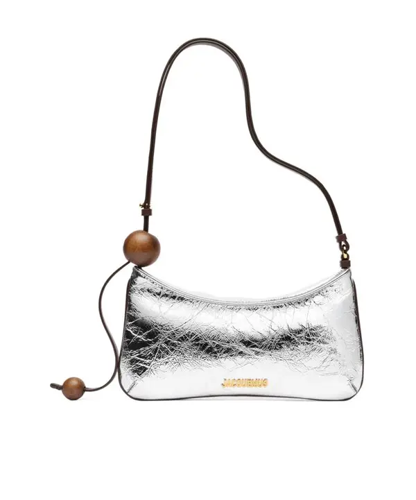 Jacquemus Le Bisou Perle Beaded Shoulder Bag - Silver