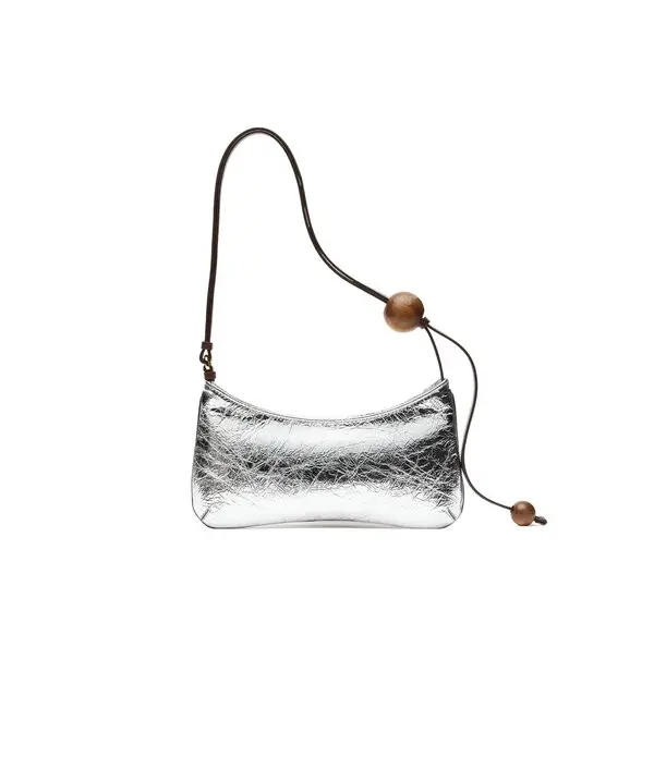 Jacquemus Le Bisou Perle Beaded Shoulder Bag - Silver