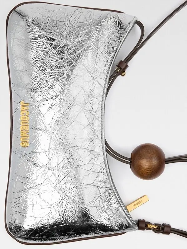 Jacquemus Le Bisou Perle Beaded Shoulder Bag - Silver