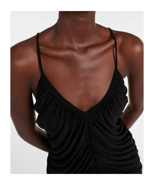 Norma Kamali Diana Shirred Slip Dress