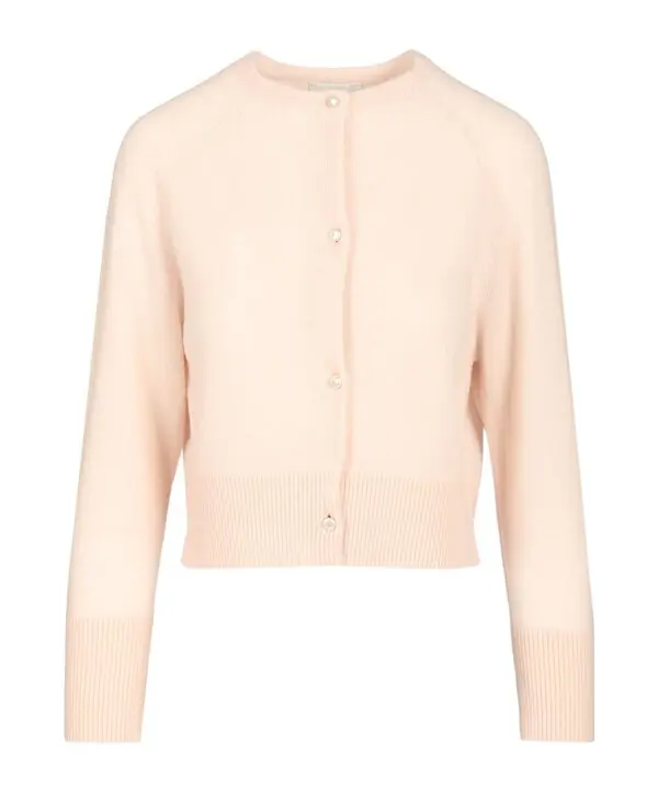 FORTE_FORTE Cropped Knit Cardigan - Rose