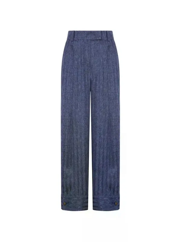 Giorgio Armani Silk Trousers With Button Cuffs
