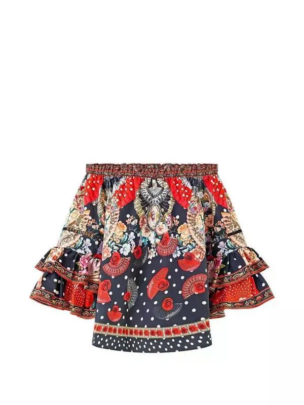 Camilla X The Daughters Of Duende Off-shoulder Ruffled Top