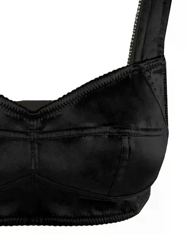 CONTESSA MILLS Seraphim Satin-finish Bra - Black