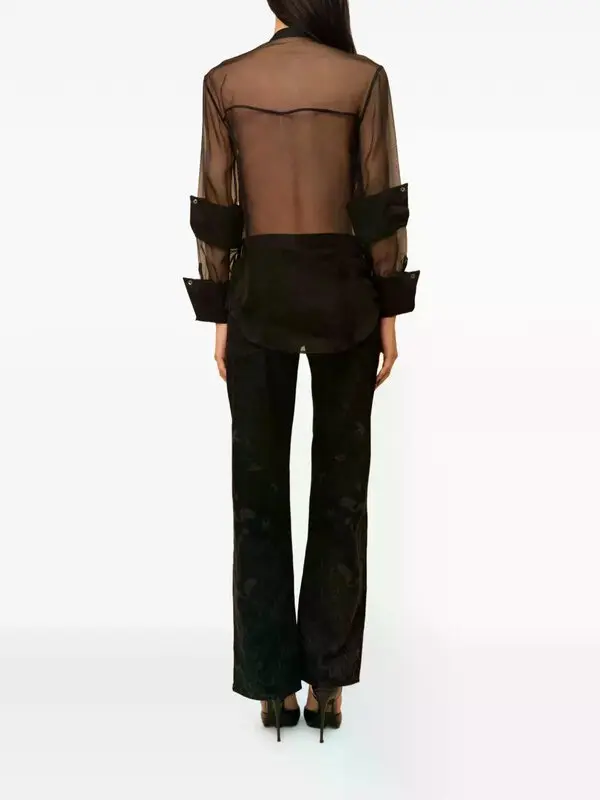 CONTESSA MILLS Winifred Bead-embroidered Silk Organza Shirt