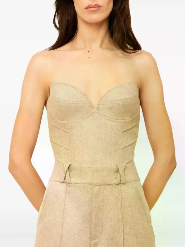 CONTESSA MILLS Aconitum Strapless Wool Corset - Neutrals