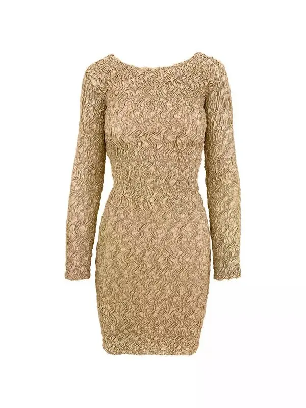 CONTESSA MILLS Blair Crinkled-effect Midi Dress - Neutrals
