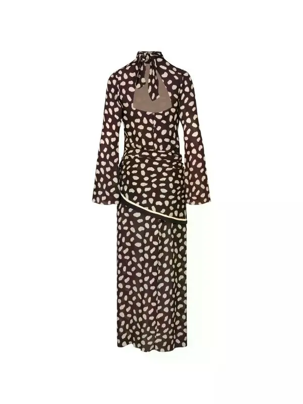Johanna Ortiz Elegancia Gitana Printed Dress - Brown
