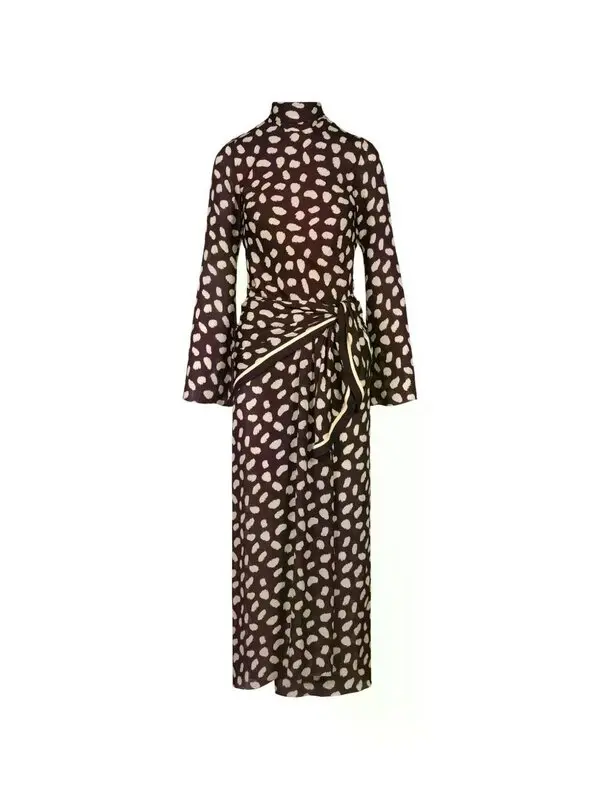 Johanna Ortiz Elegancia Gitana Printed Dress - Brown