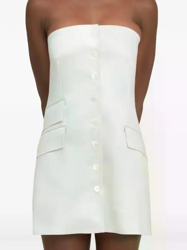 CONTESSA MILLS Strapless Button-up Mini Dress
