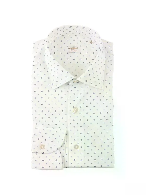 BORRIELLO NAPOLI Geometric-print Cotton Shirt
