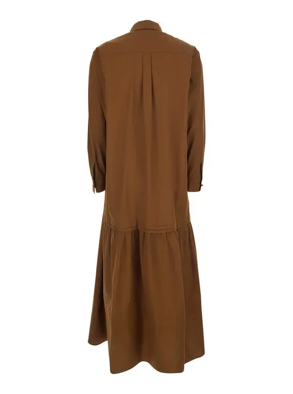 Max Mara Belted Tiered Shirt Midi Dress