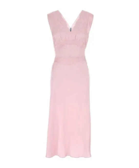 Prada Sleeveless V-neck Lace-up Dress